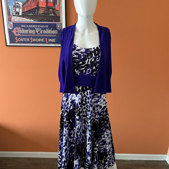 Perceptions | Dresses | Perceptions Violetblackwhite Dress And Cardigan ...